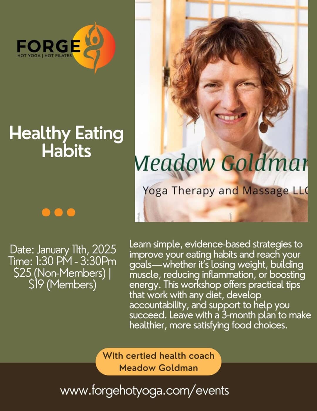 Healthy Eating Habits | Jan. 11th | Forge Hot Yoga in Portland